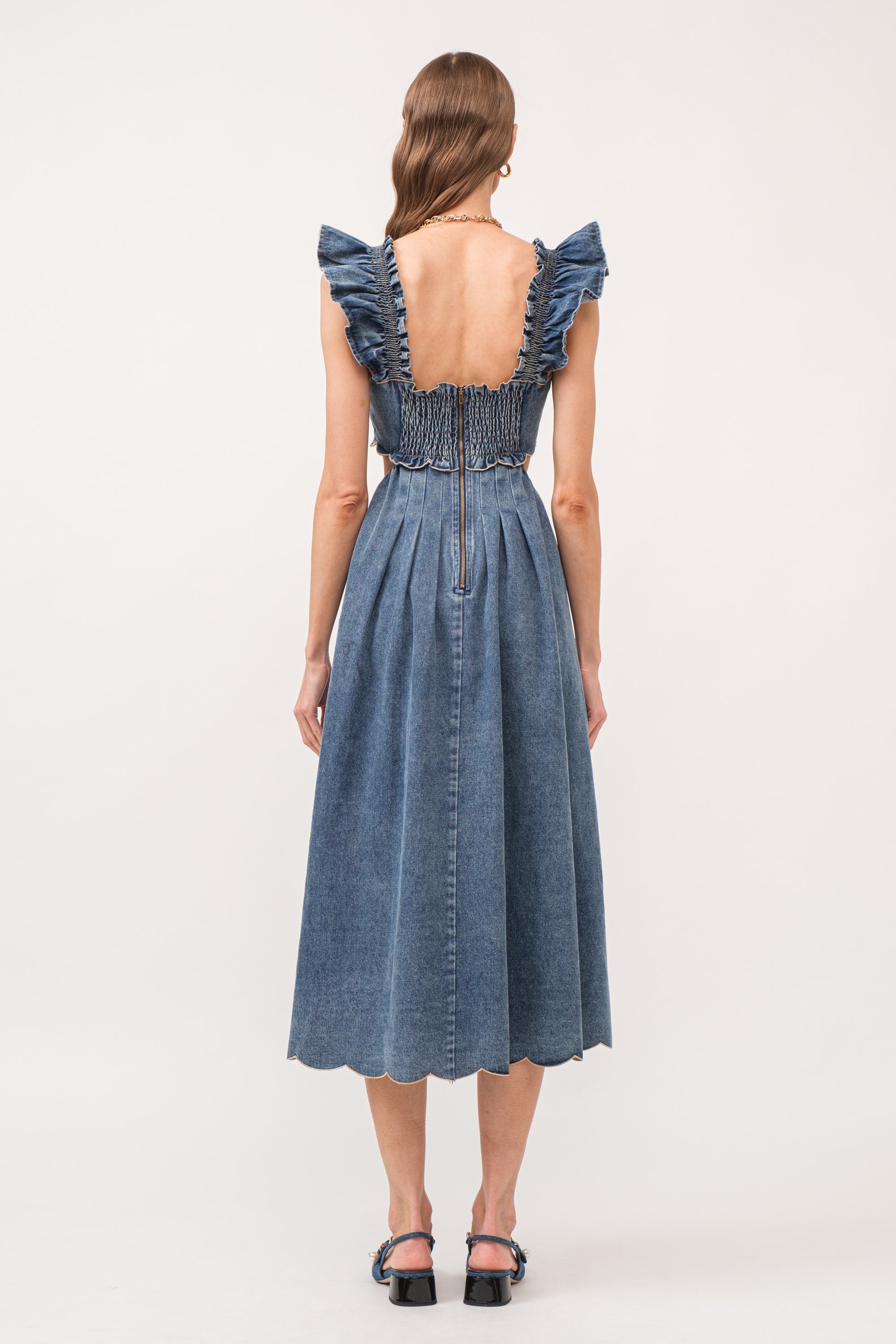 Ashton Denim Midi Dress – Libby Louise