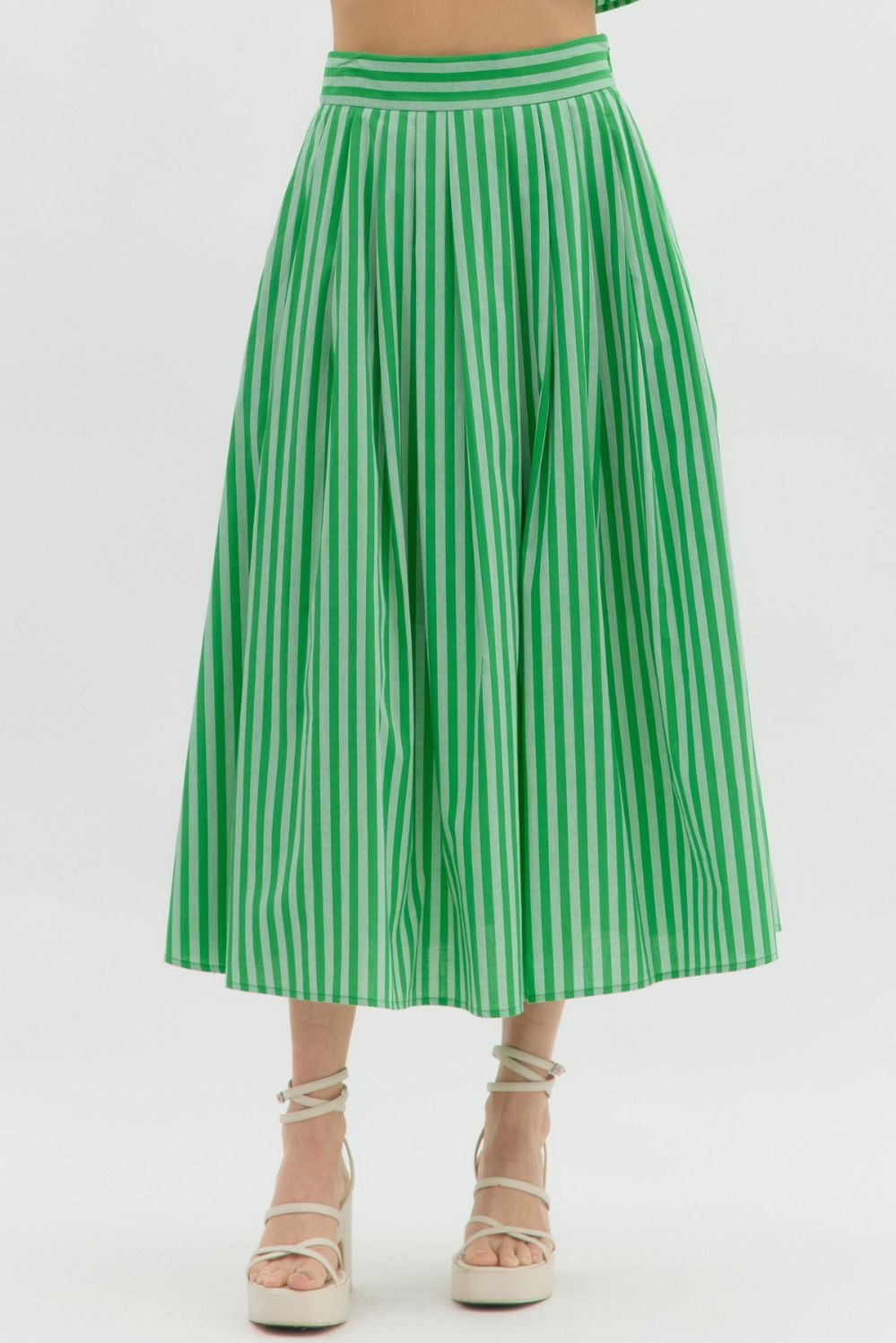 Green Stripe Midi Skirt – Libby Louise