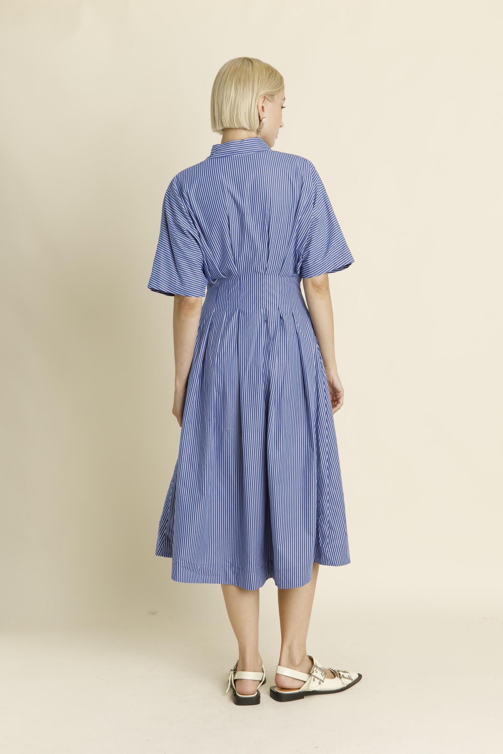 Button Front Pleated Midi Shirt Dress – Libby Louise